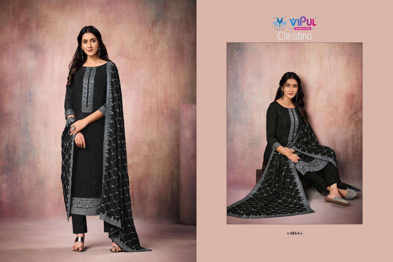 Vipul fashion Christina chinon with embroidery work fancy party wear ...