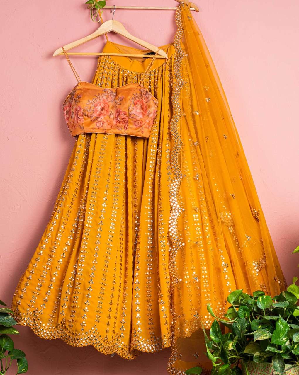 Yellow Colour Pithi Function Wear Malai satin silk with fancy work ...