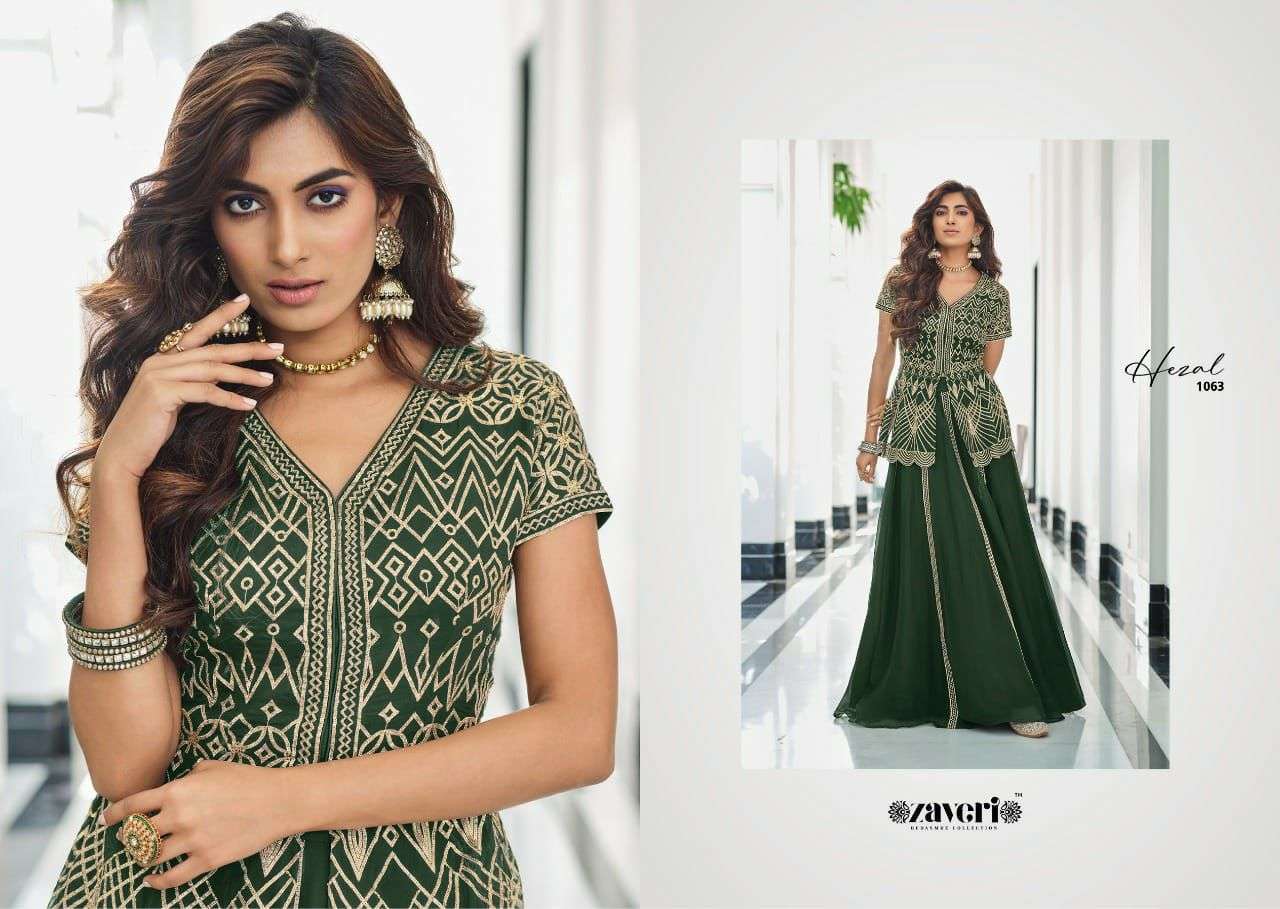 ZAVERI HEZAL LATEST GEORGETTE EMBROIDERY SALWAR SUIT PALAZZO READY MADE ...