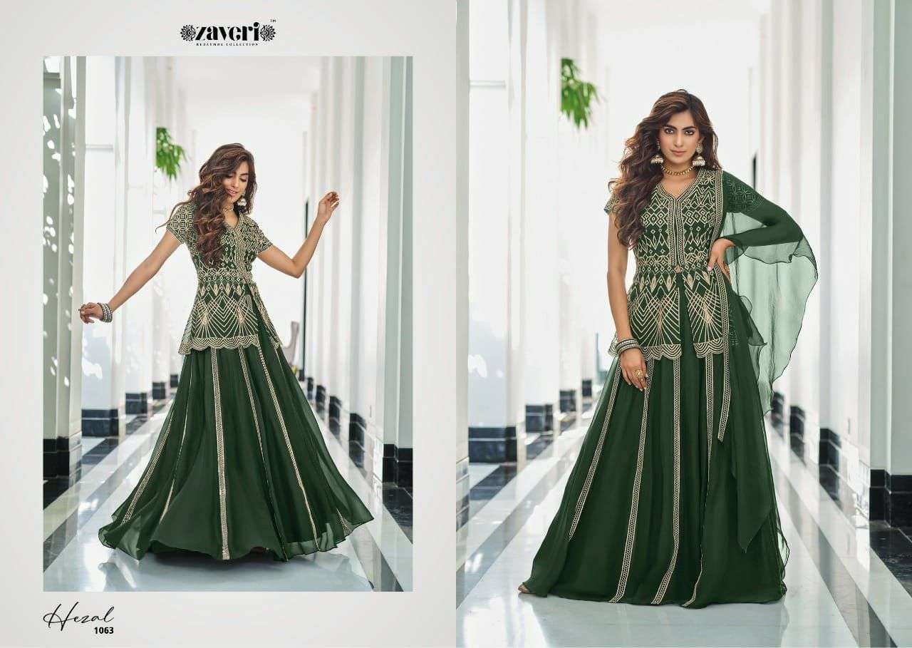 ZAVERI HEZAL LATEST GEORGETTE EMBROIDERY SALWAR SUIT PALAZZO READY MADE ...