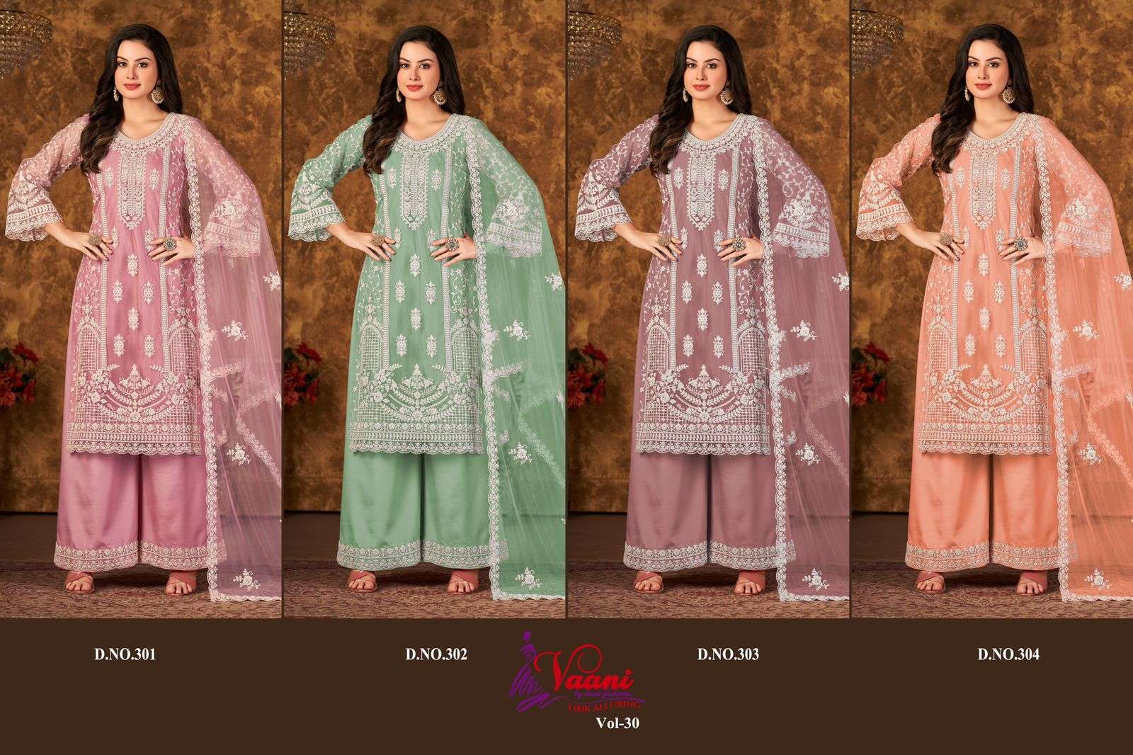 Daani Creation Vaani vol 30 Net With Coding Work Fancy Salwar kameez ...