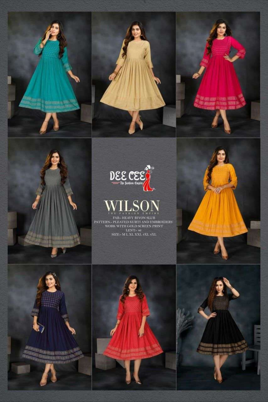 Dee Cee Wilson Rayon With fancy Kurti collection at wholesale rate