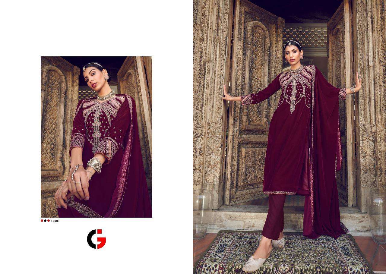 Gull jee Carnation Velvet With fancy Embroidery work Winter wear dress ...