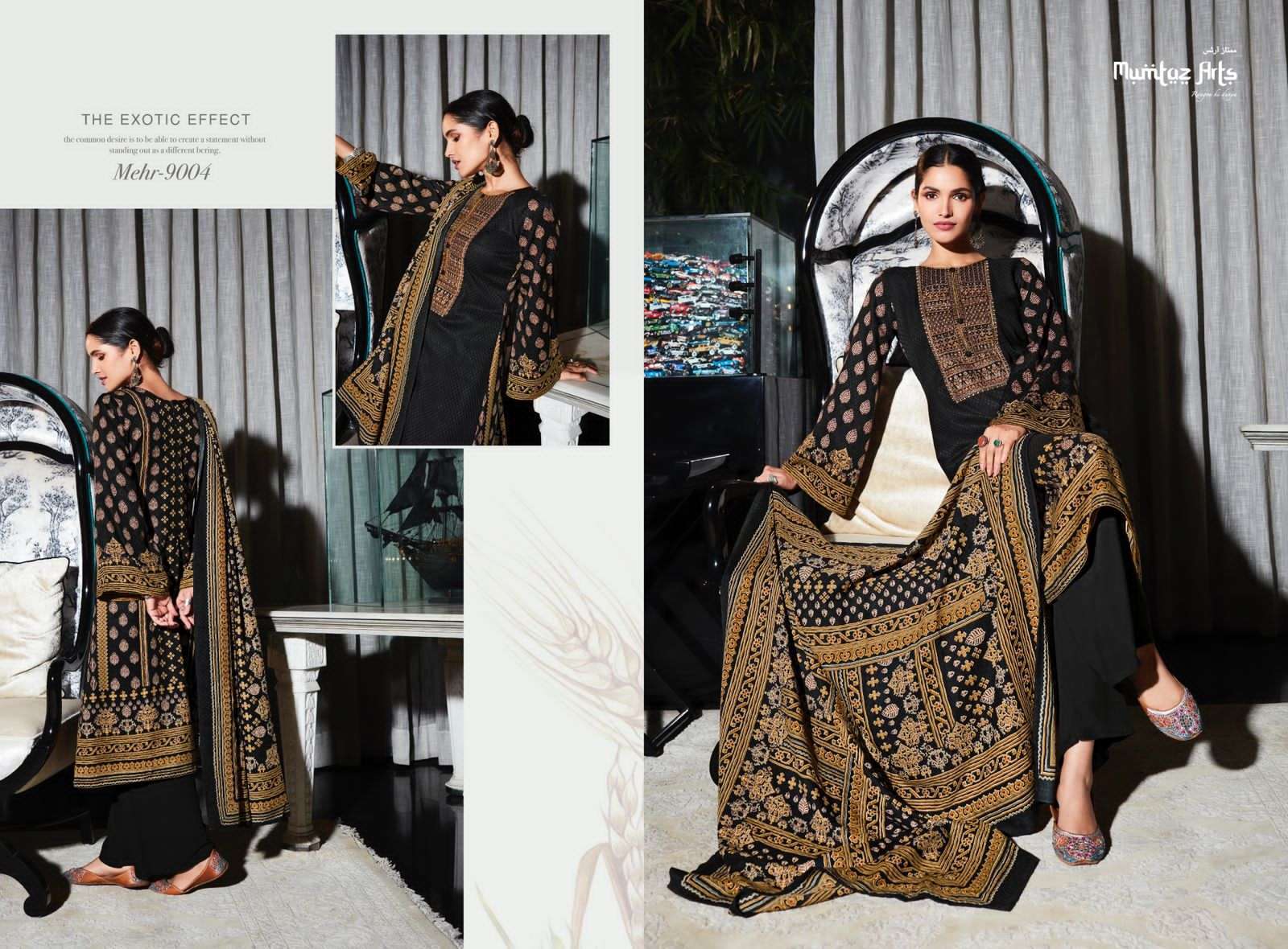 Mumtaz Arts Mehr Twill Pashmina silk with Embroidery work pakistani ...