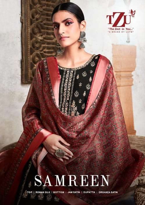 TZU Fashion Samreen Roman Silk with Fancy Readymade suits collection at ...