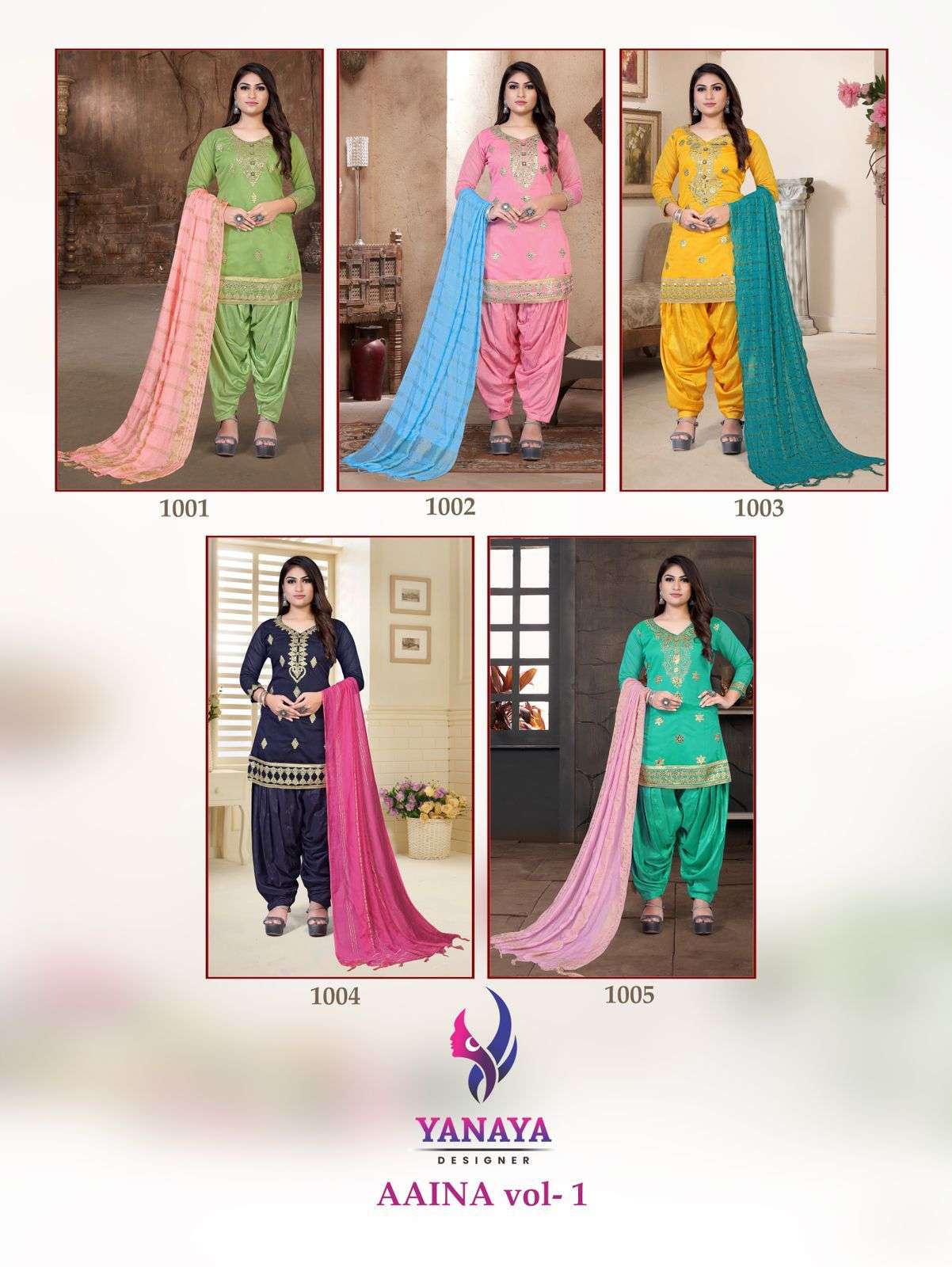AAINA VOL 1 LATEST PUNJABI PATIYALA DRESS MATERIALS WHOLESALER