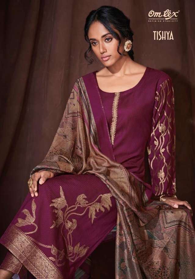 OMTEX TISHYA RETRO WOVEN PASHMINA SILK SALWAR KAMEEZ AT WHOLESALE RATE