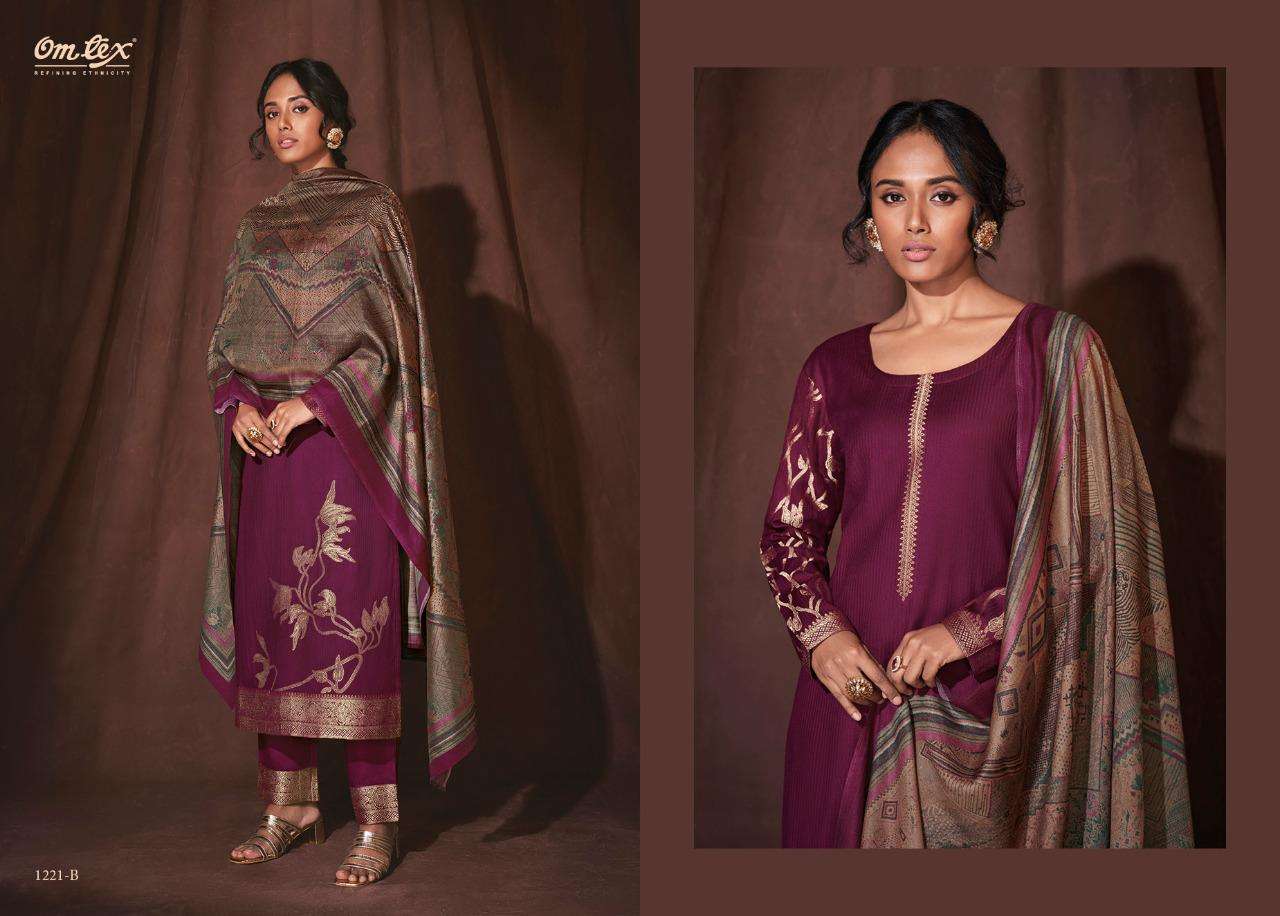 OMTEX TISHYA RETRO WOVEN PASHMINA SILK SALWAR KAMEEZ AT WHOLESALE RATE