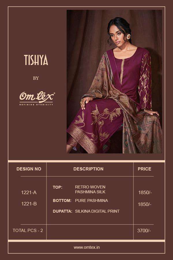 OMTEX TISHYA RETRO WOVEN PASHMINA SILK SALWAR KAMEEZ AT WHOLESALE RATE