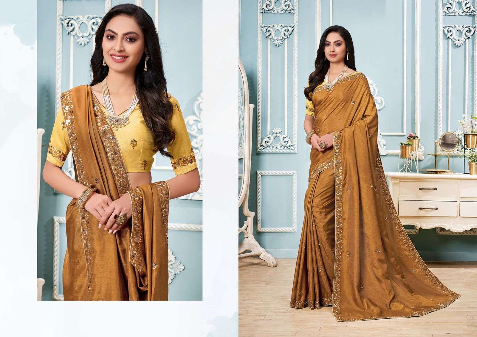 VICHITRA SILK SAREE WITH EMBROIDERY HOT LATEST COLLECTION OF SAREES AT ...
