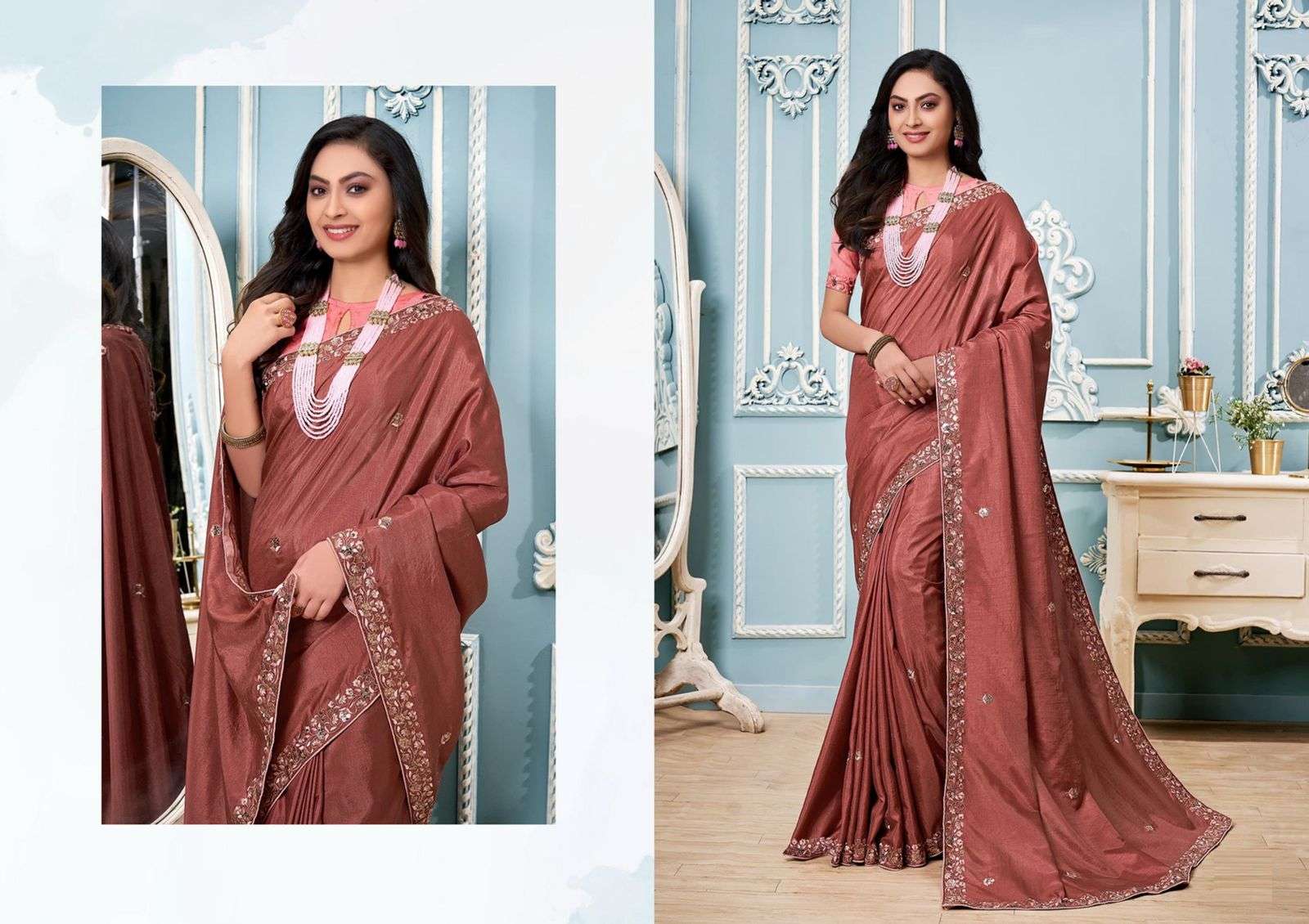 VICHITRA SILK SAREE WITH EMBROIDERY HOT LATEST COLLECTION OF SAREES AT ...