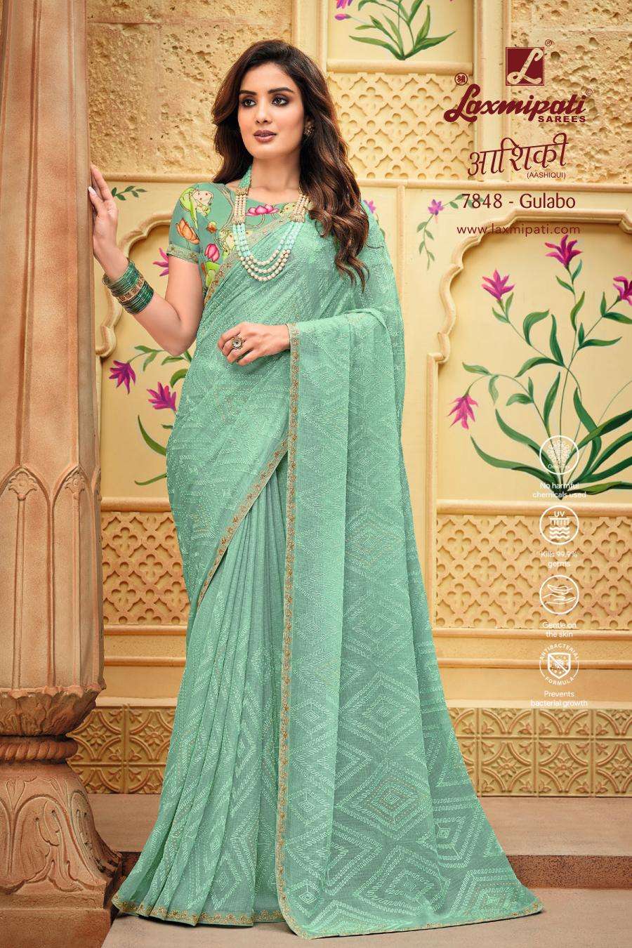 LAXMIPATI SAREES AASHIQUI LATEST CHIFFON SAREES CATALOG BY LAXMIPATI