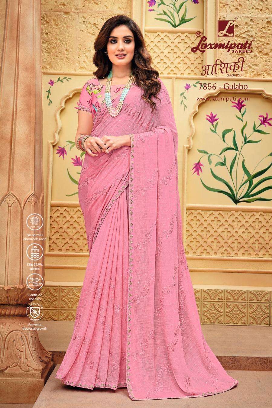 LAXMIPATI SAREES AASHIQUI LATEST CHIFFON SAREES CATALOG BY LAXMIPATI