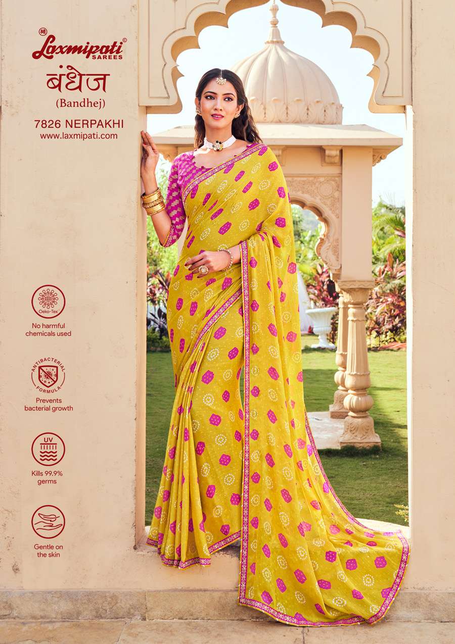 LAXMIPATI BANDHEJ SAREE COLLECTION LATEST LAXMIPATI SAREES DESIGNS ONLINE