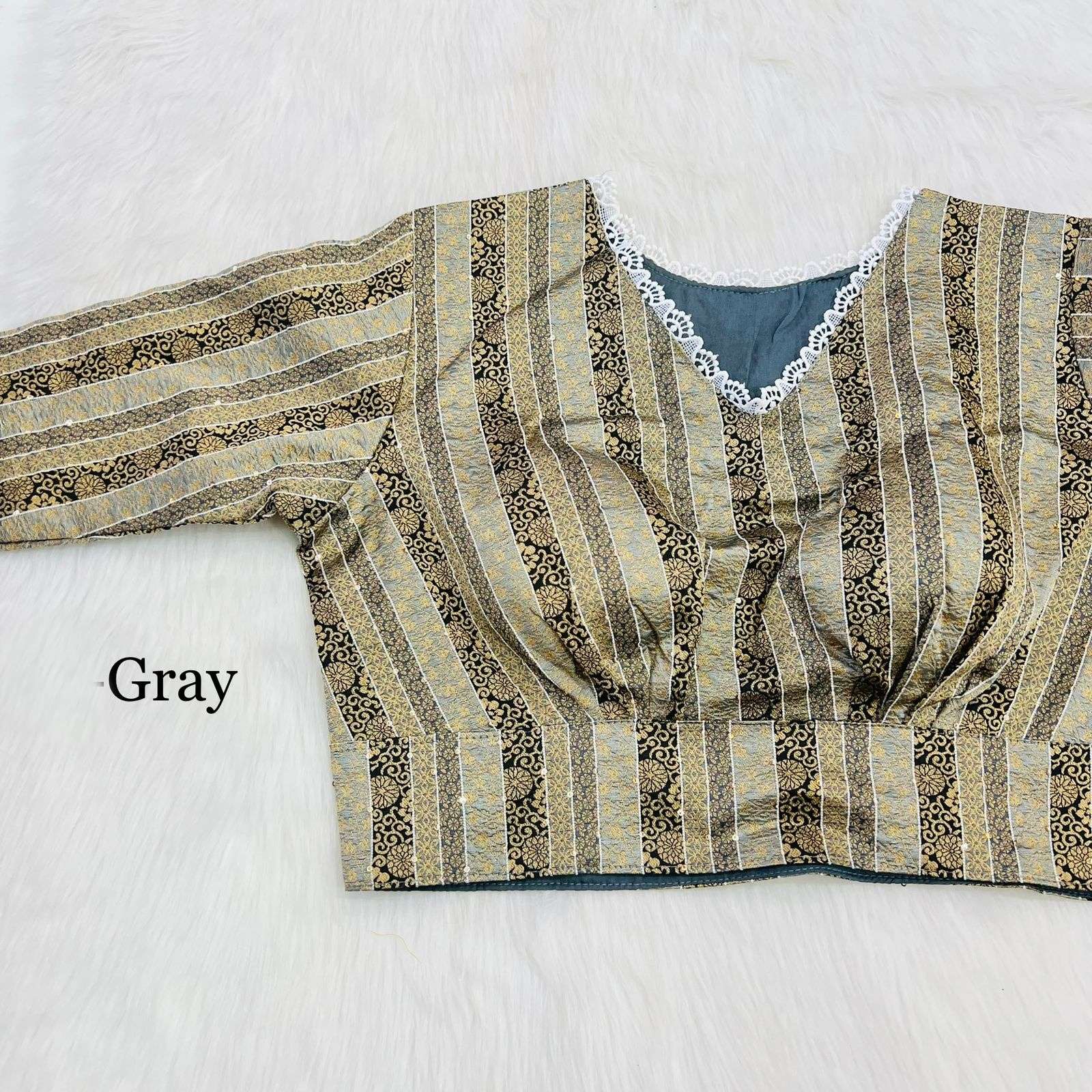 Jacquard with fancy Fully stich designer Blouse collection at wholesale ...