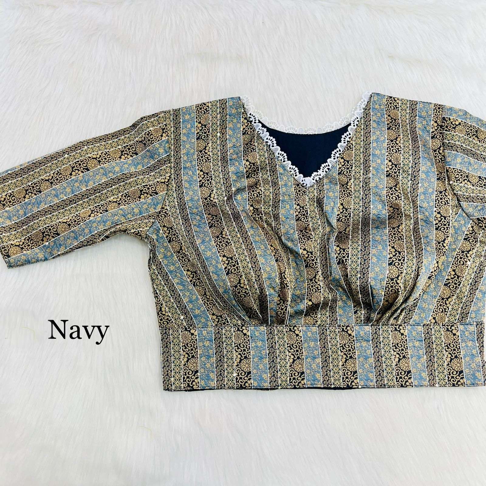 Jacquard with fancy Fully stich designer Blouse collection at wholesale ...