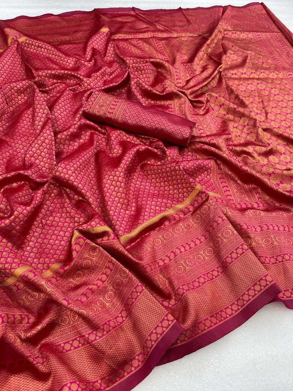 Light Gajari Color Banarasi silk with weaving design saree collection ...