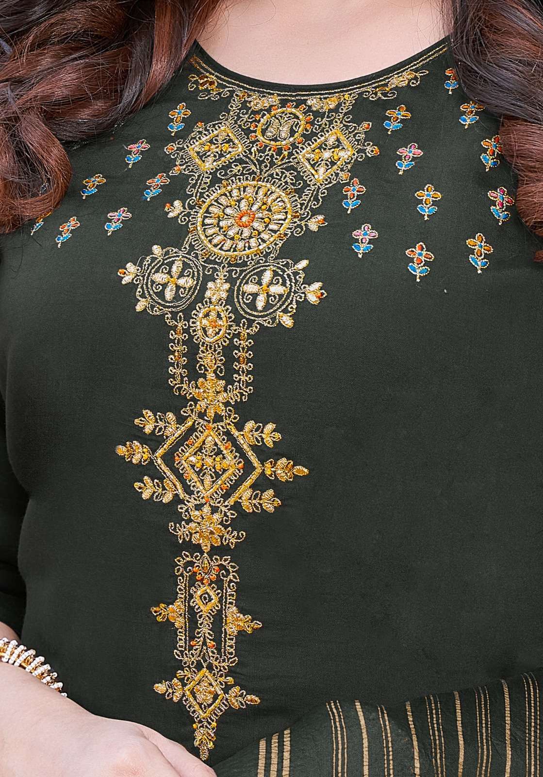 Pink Mirror Tiara Viscose Silk with fancy Work readymade suits ...