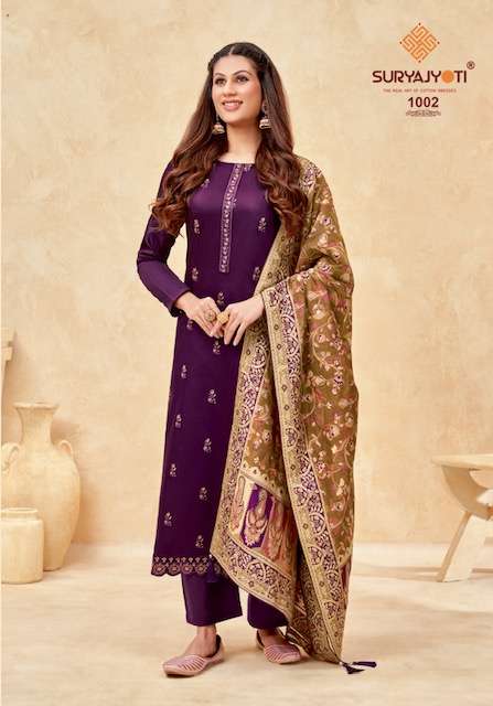 SURYAJYOTI KAINAAT VOL 1 Jam Satin with fancy Work dress Material ...