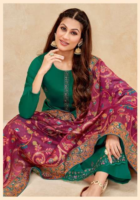 SURYAJYOTI KAINAAT VOL 1 Jam Satin with fancy Work dress Material ...