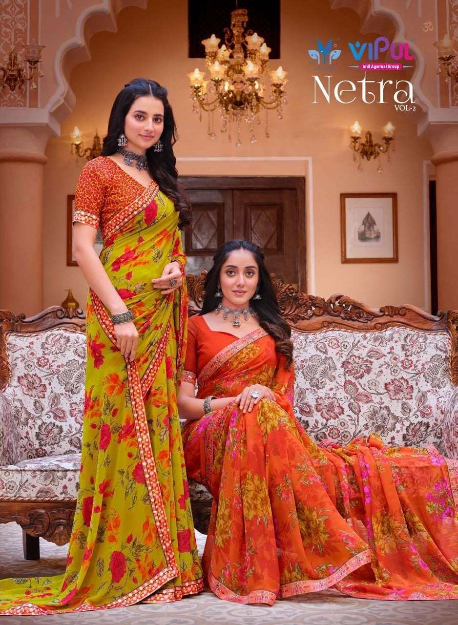 Vipul Fashion netra VOl 2 Georgette with Printed fancy saree collection ...