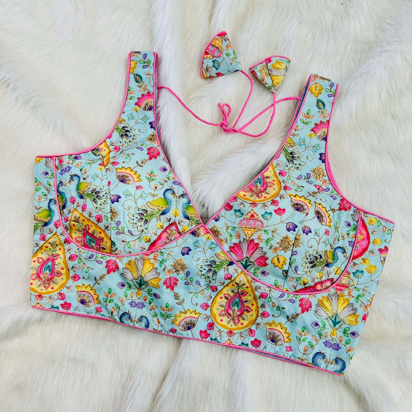 Fancy Look Silk with Ari Work Designer Readymade Blouse collection