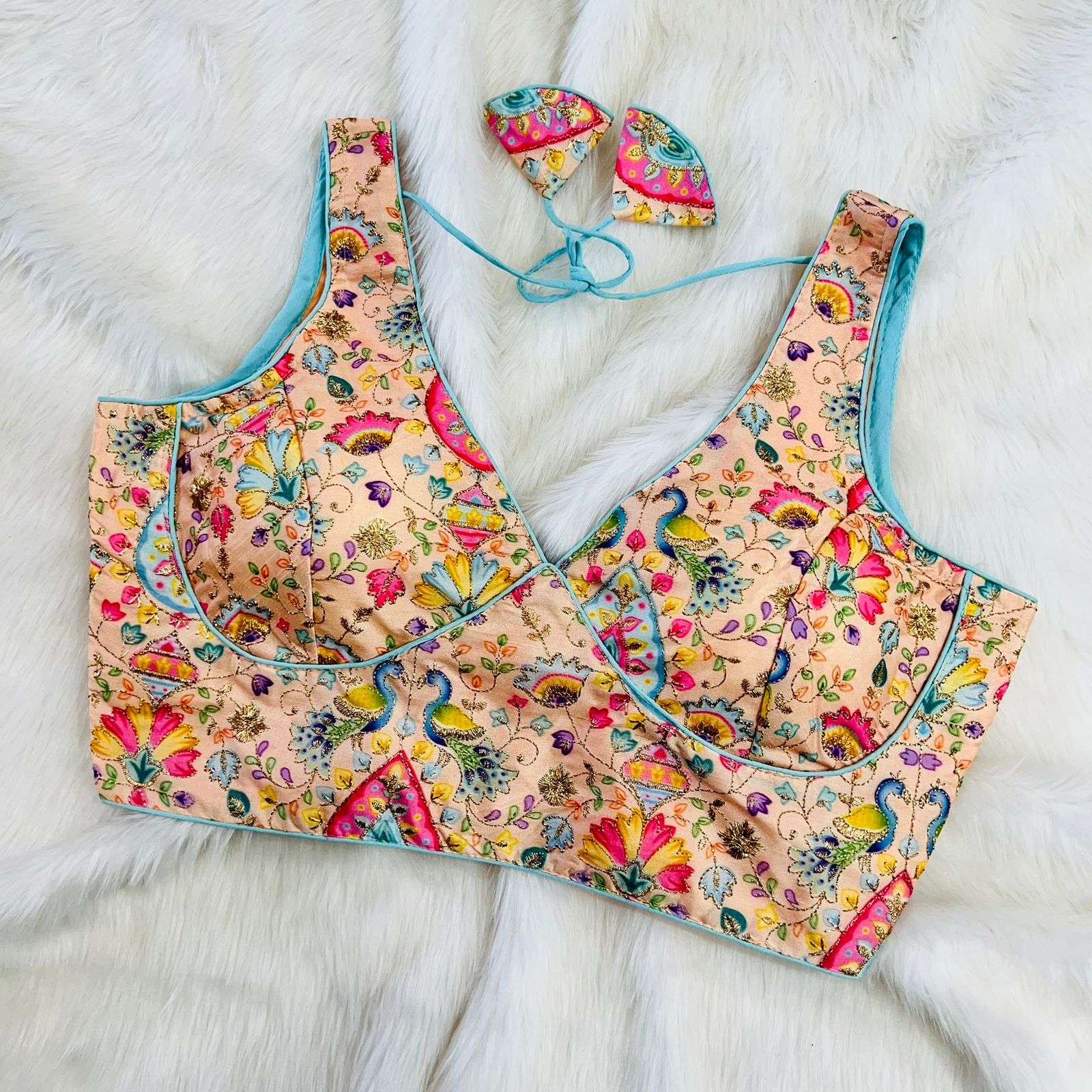 Fancy Look Silk with Ari Work Designer Readymade Blouse collection