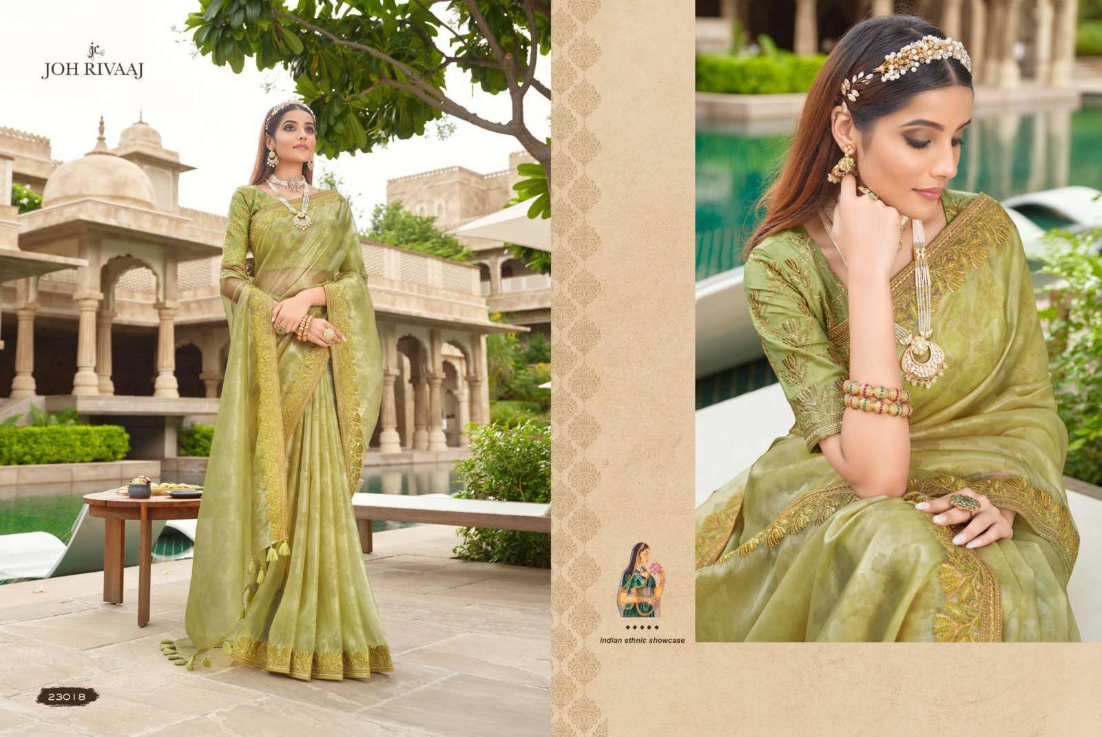 Joh Rivaaj Joshitha Fancy look party wear saree collection at wholesale ...