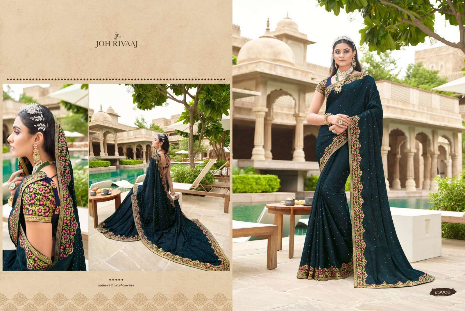 Joh Rivaaj Joshitha Fancy look party wear saree collection at wholesale ...