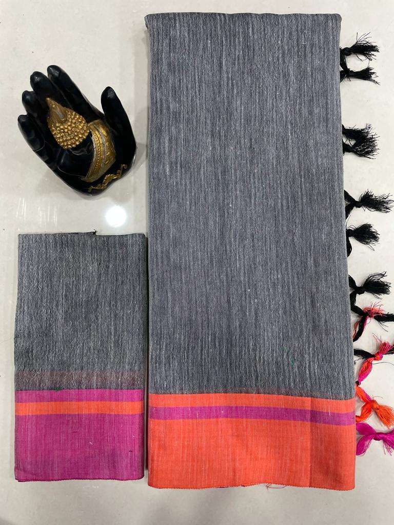 Linen with fancy Look Plan saree collection at best rate