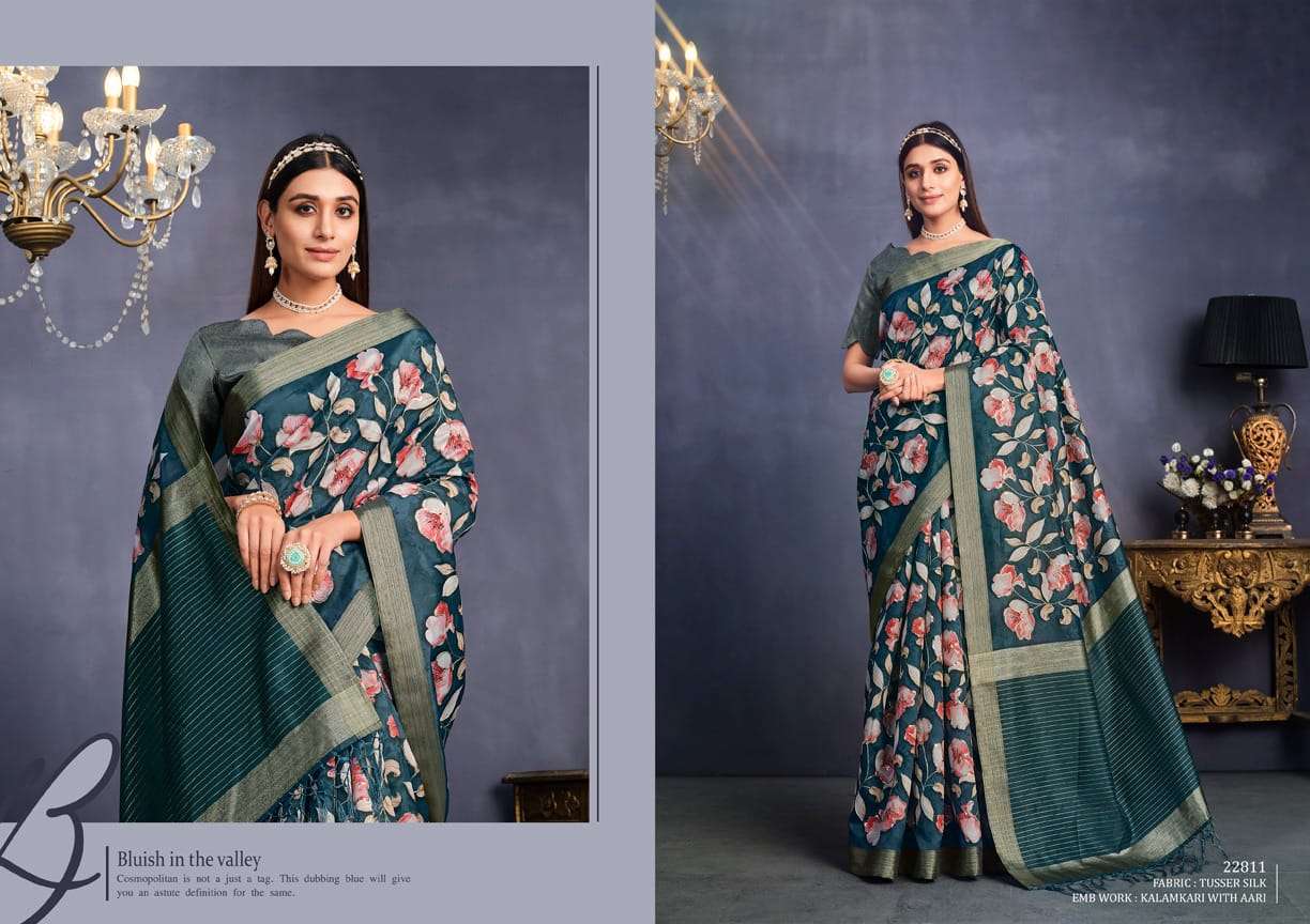 Mahotsav Mohmanthan 22800 Series Aahana Tusser silk with Printed fancy ...
