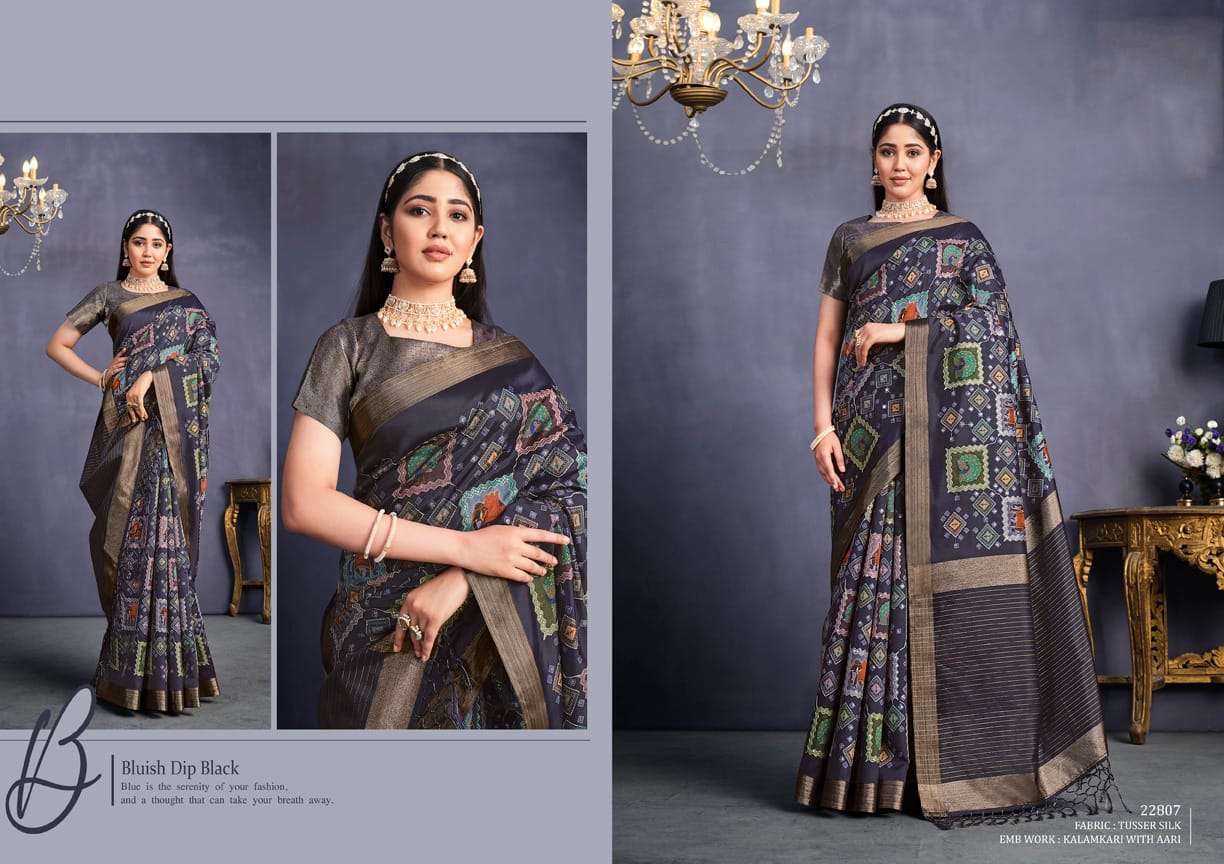 Mahotsav Mohmanthan 22800 Series Aahana Tusser silk with Printed fancy ...