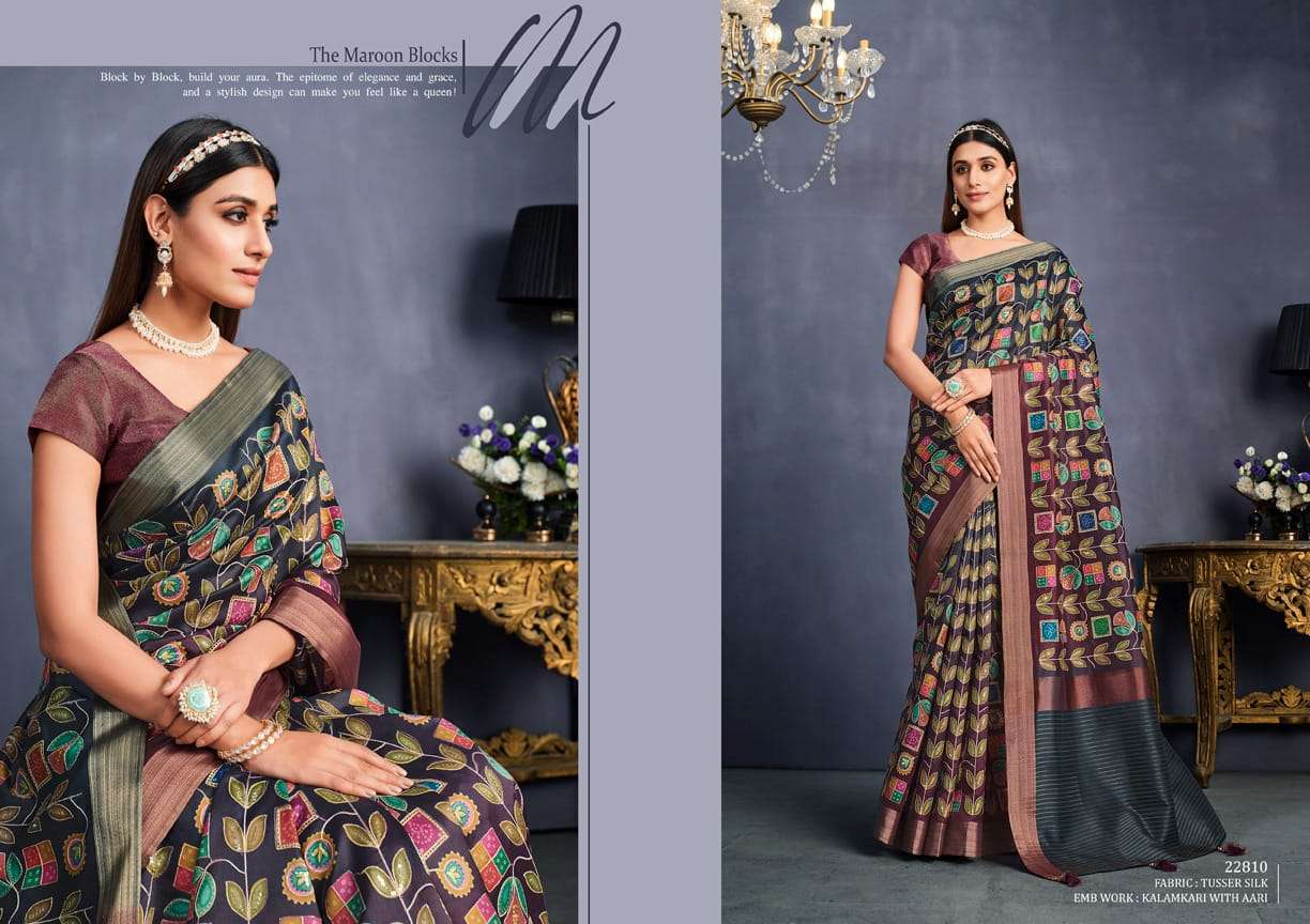 Mahotsav Mohmanthan 22800 Series Aahana Tusser silk with Printed fancy ...