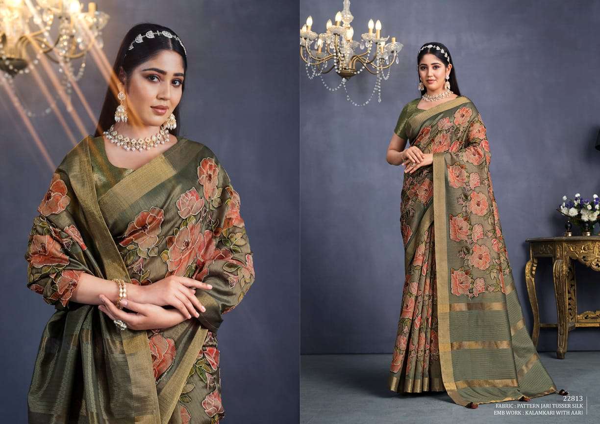 Mahotsav Mohmanthan 22800 Series Aahana Tusser silk with Printed fancy ...