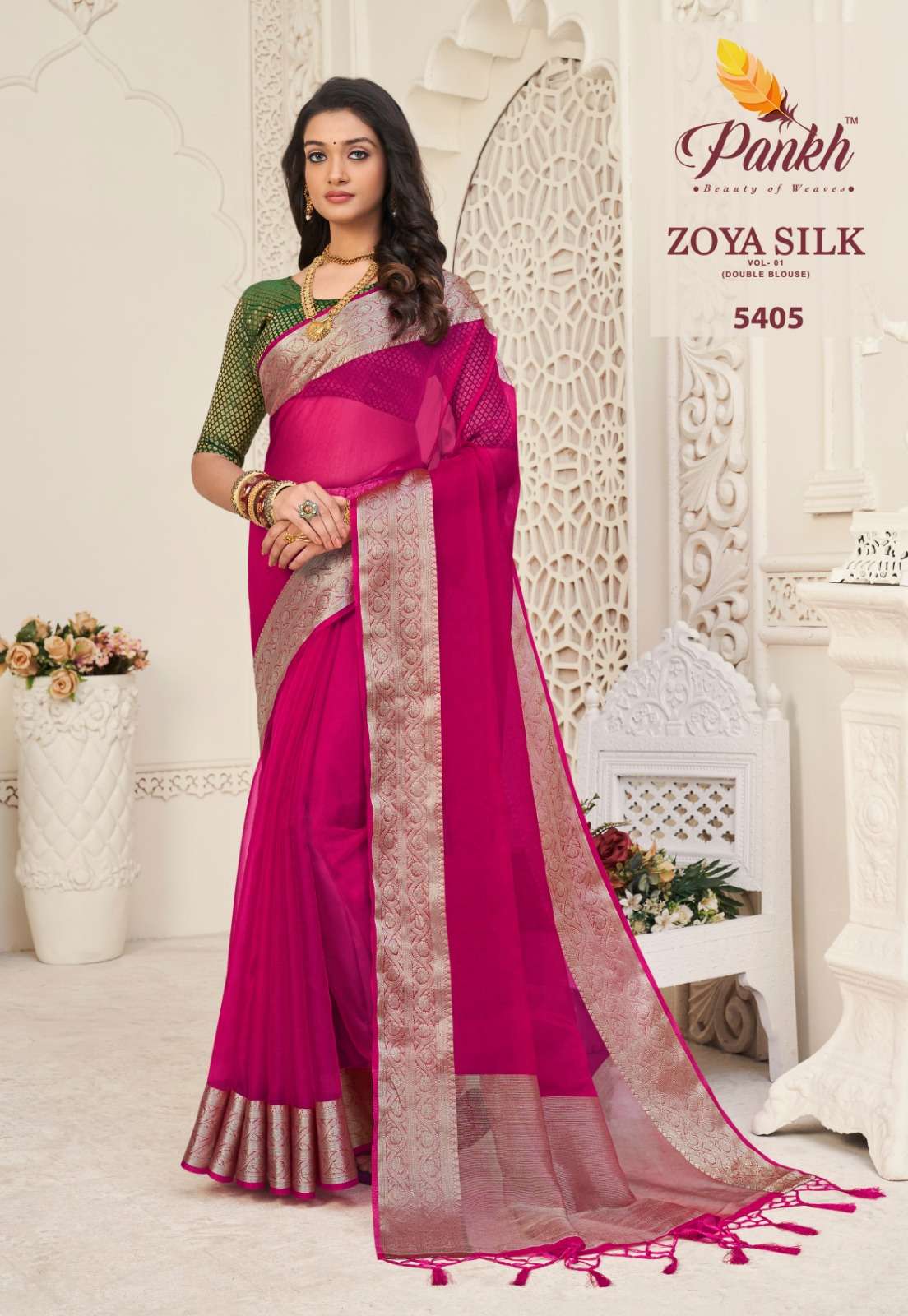 Pankh Creation Zoya silk Organza with weaving design Fancy saree collection