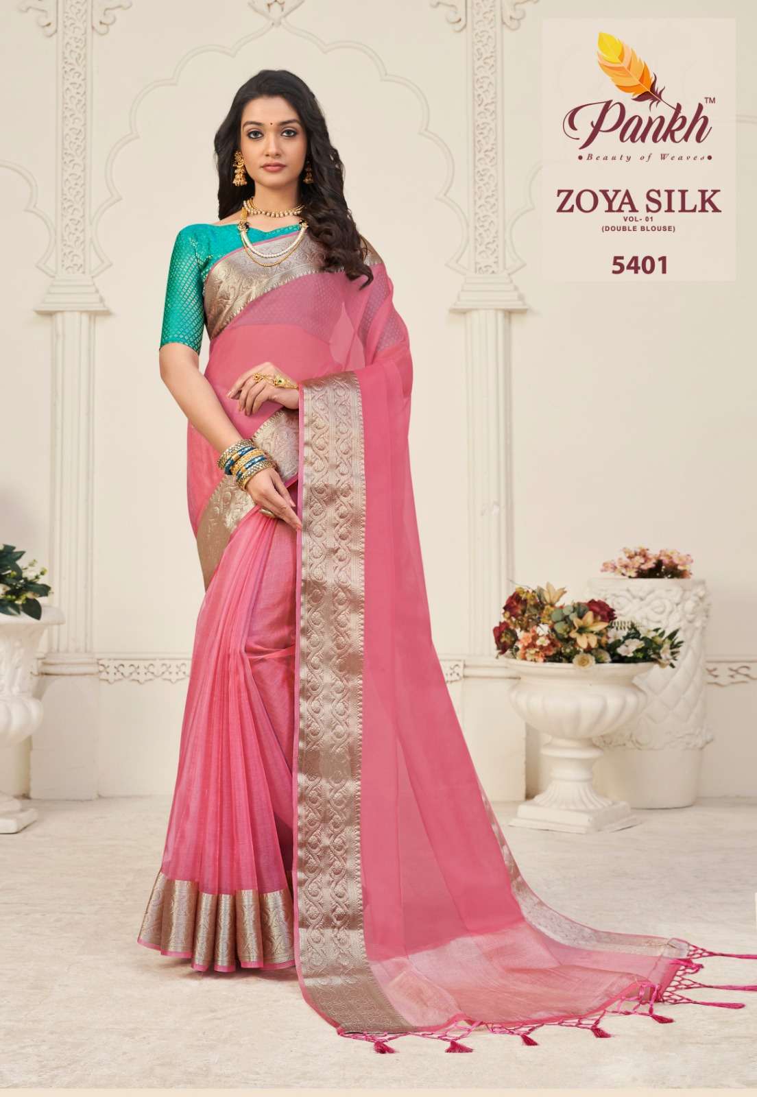 Pankh Creation Zoya silk Organza with weaving design Fancy saree collection