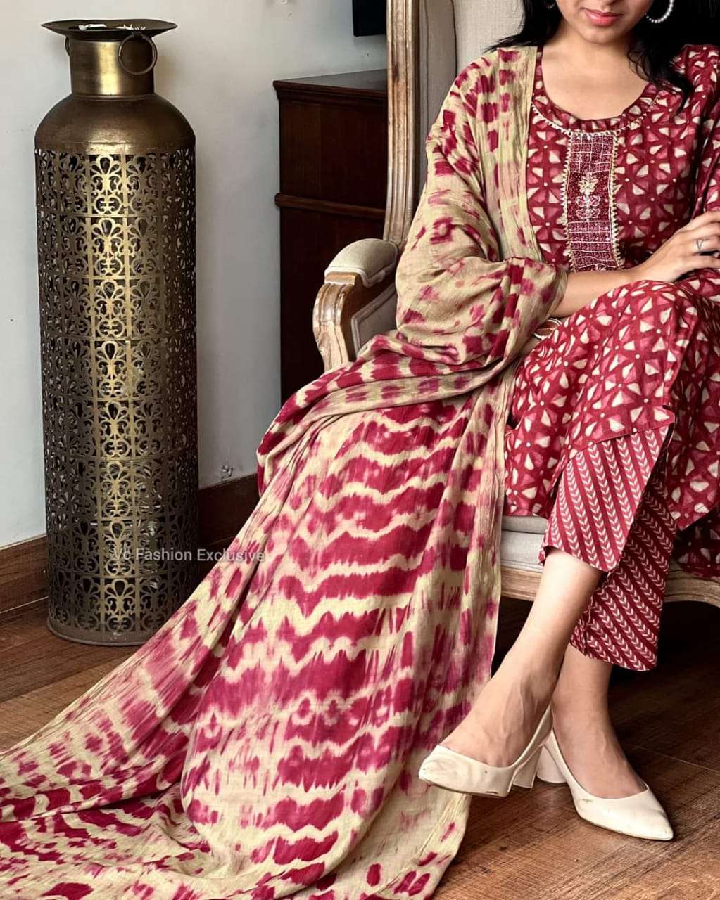 Regular wear rayon with printed readymade suit collection