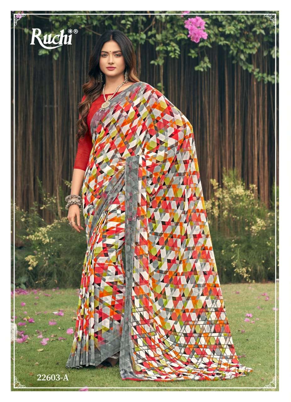 Ruchi Ragaa Georgette vol 4 Georgette with fancy Regular wear saree ...