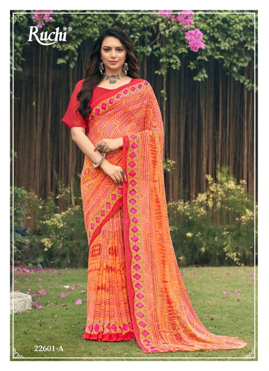 Ruchi Ragaa Georgette vol 4 Georgette with fancy Regular wear saree ...