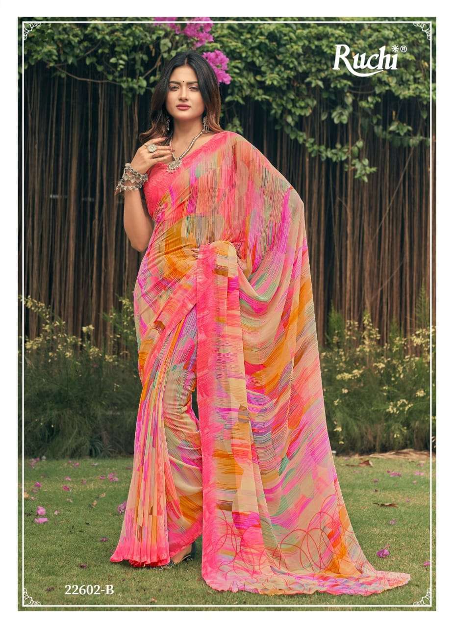 Ruchi Ragaa Georgette vol 4 Georgette with fancy Regular wear saree ...