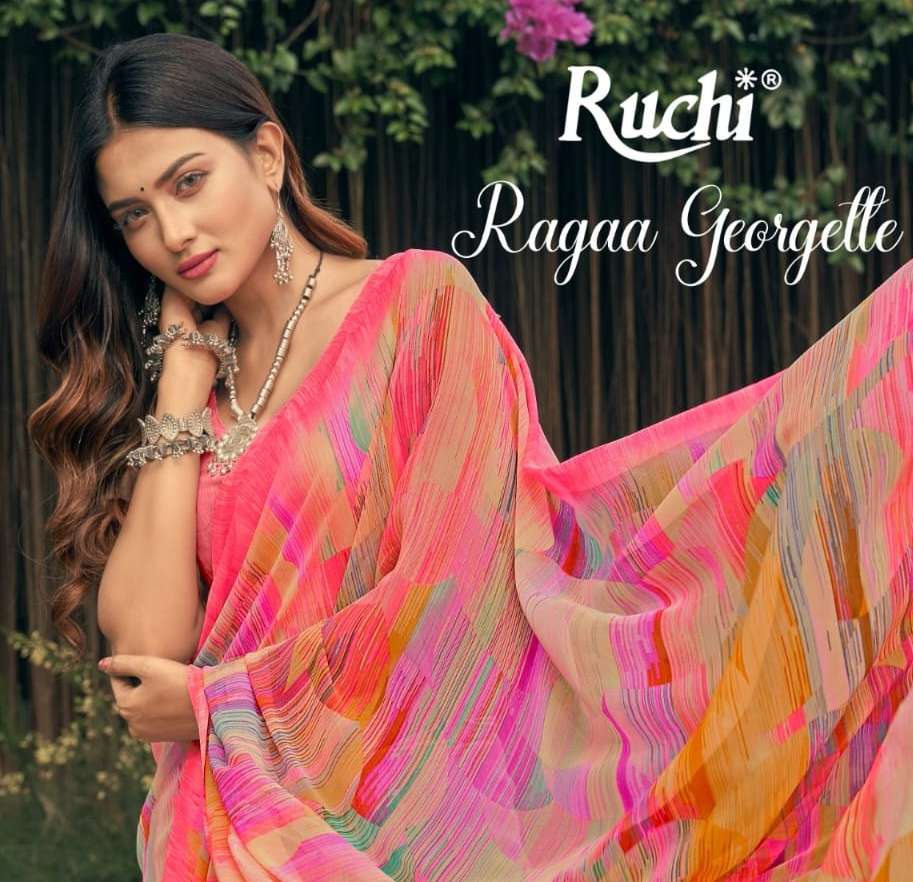 Ruchi Ragaa Georgette vol 4 Georgette with fancy Regular wear saree ...