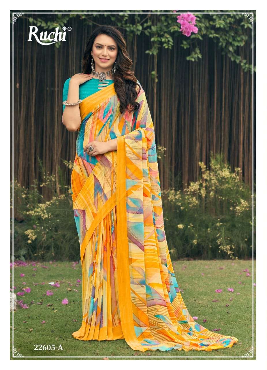 Ruchi Ragaa Georgette vol 4 Georgette with fancy Regular wear saree ...