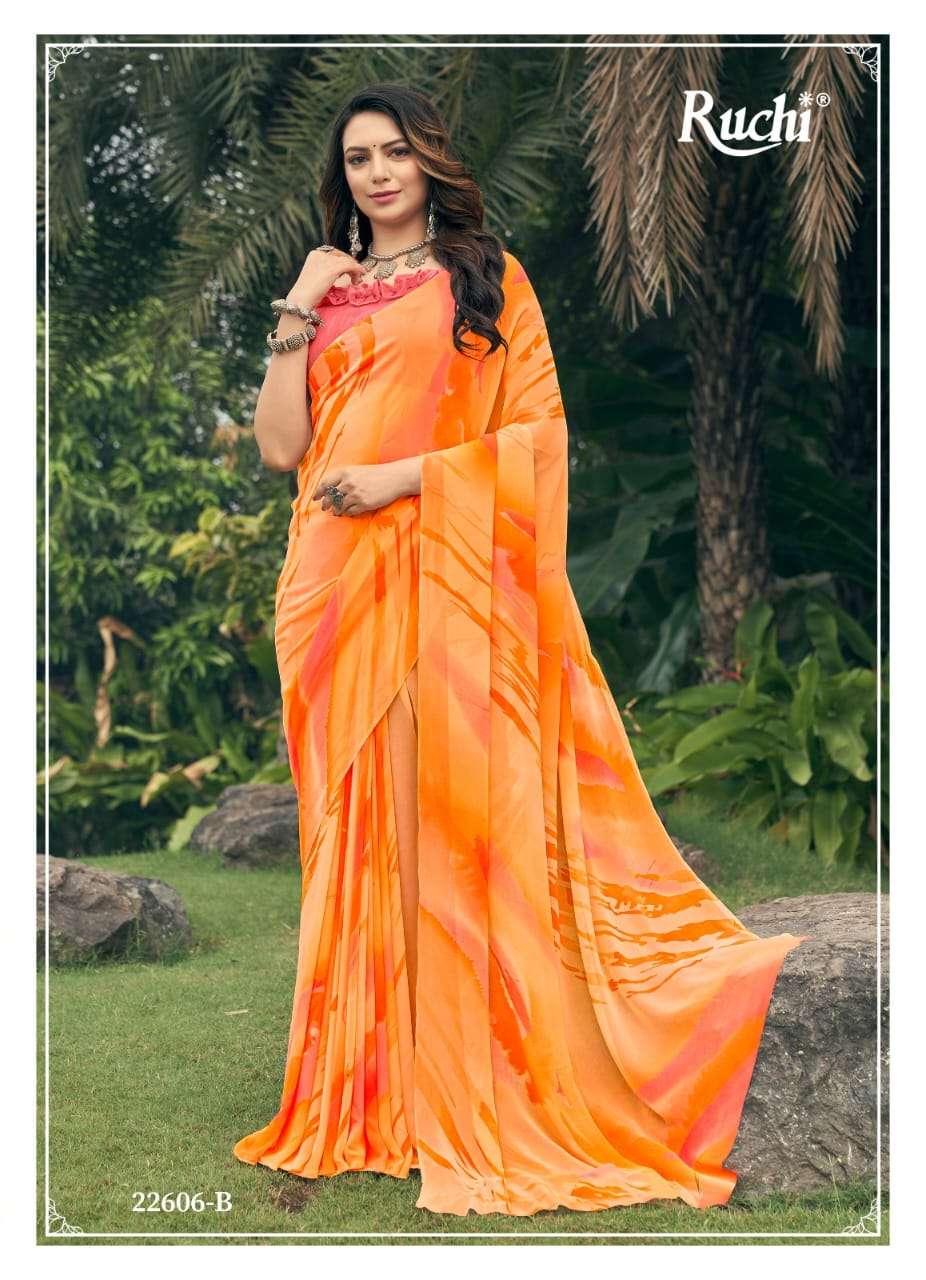 Ruchi Ragaa Georgette vol 4 Georgette with fancy Regular wear saree ...