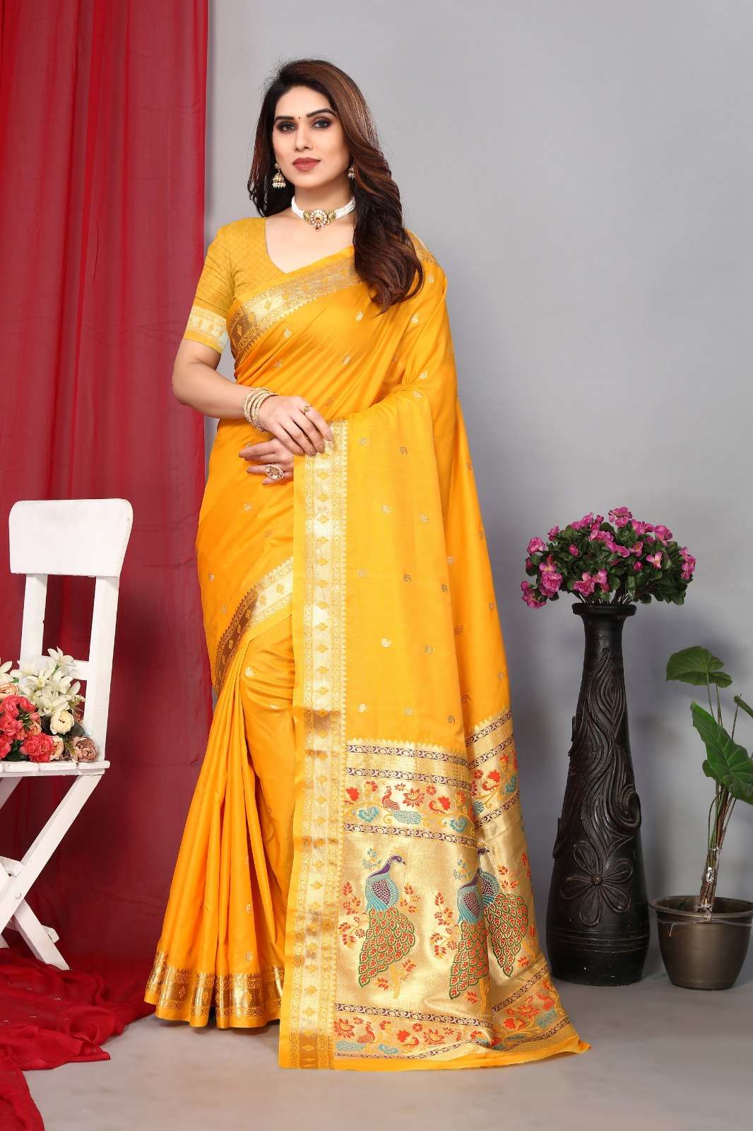 Silk with Traditional Paithani Design saree collection