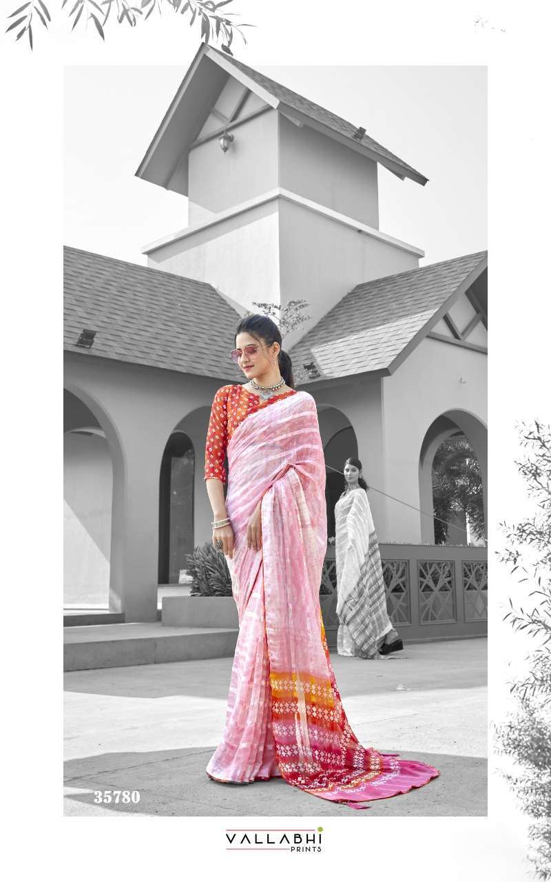 Vallabhi Prints Sowjanya Weightless georgette with Printed saree collection