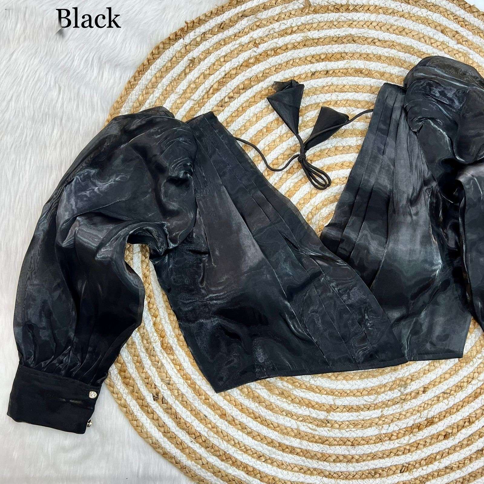 fancy look BALLOON SLEEVES WITH PLEATED DESINGER BLOUSE collection