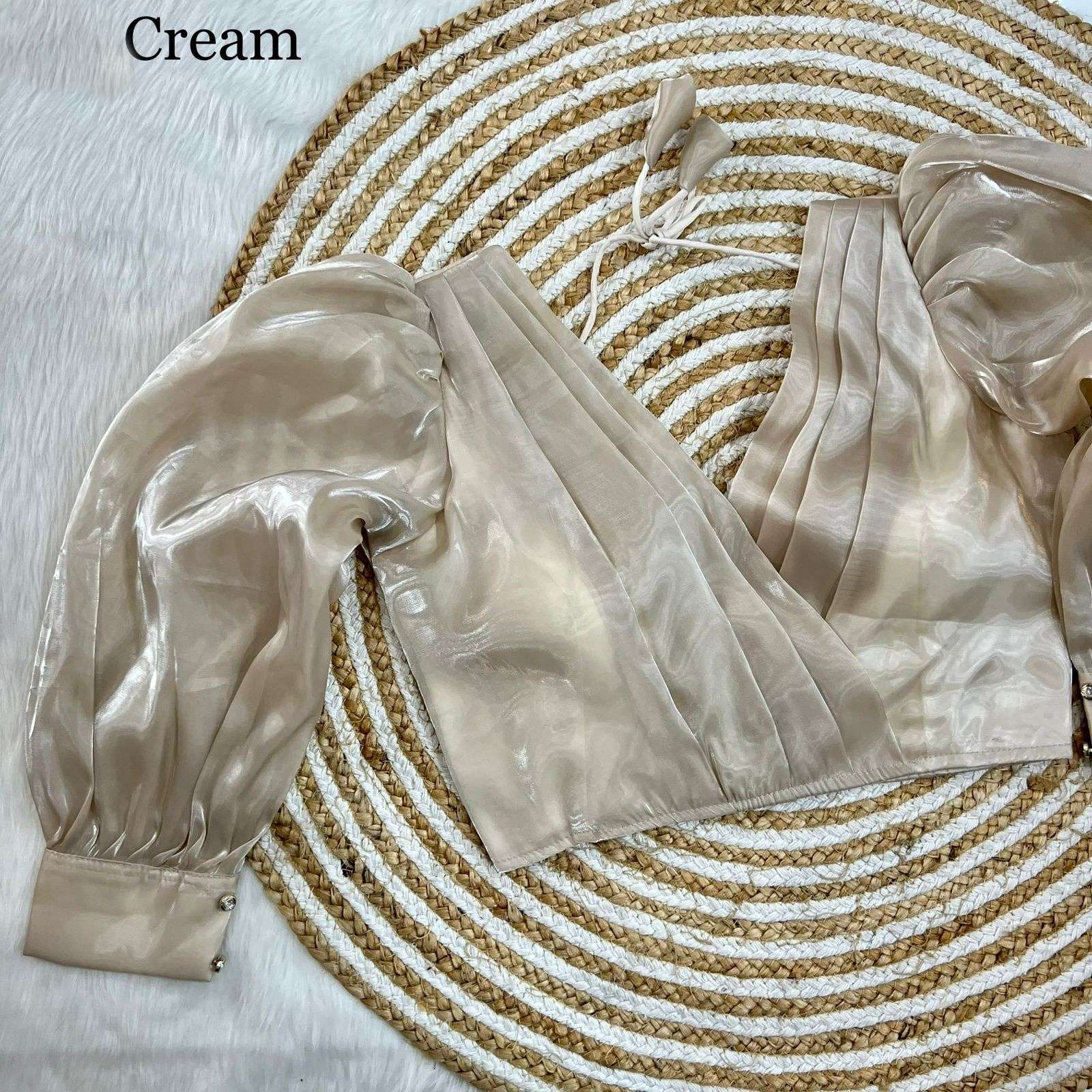 fancy look BALLOON SLEEVES WITH PLEATED DESINGER BLOUSE collection