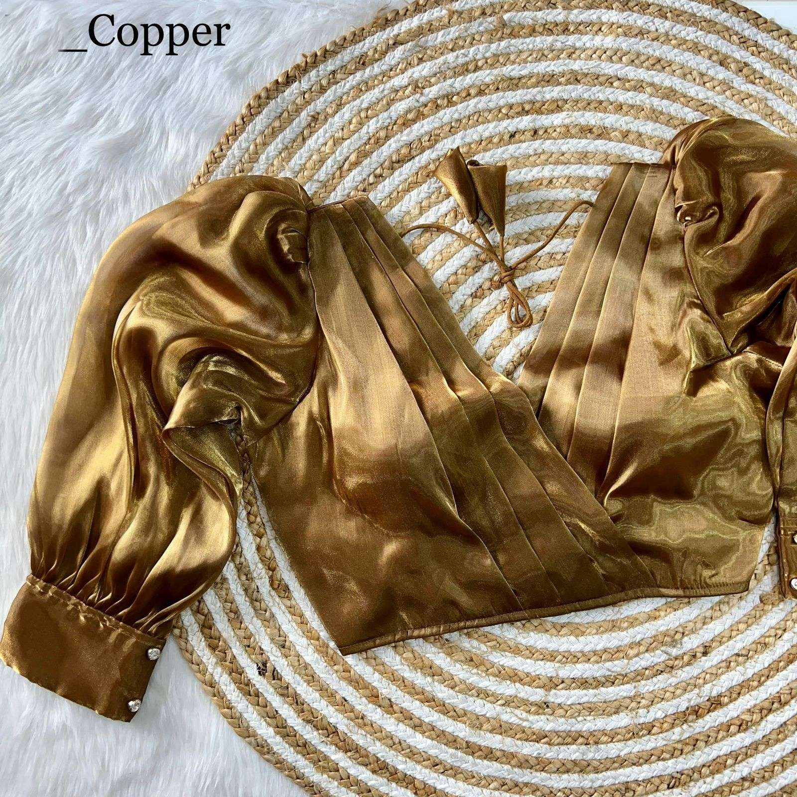 fancy look BALLOON SLEEVES WITH PLEATED DESINGER BLOUSE collection