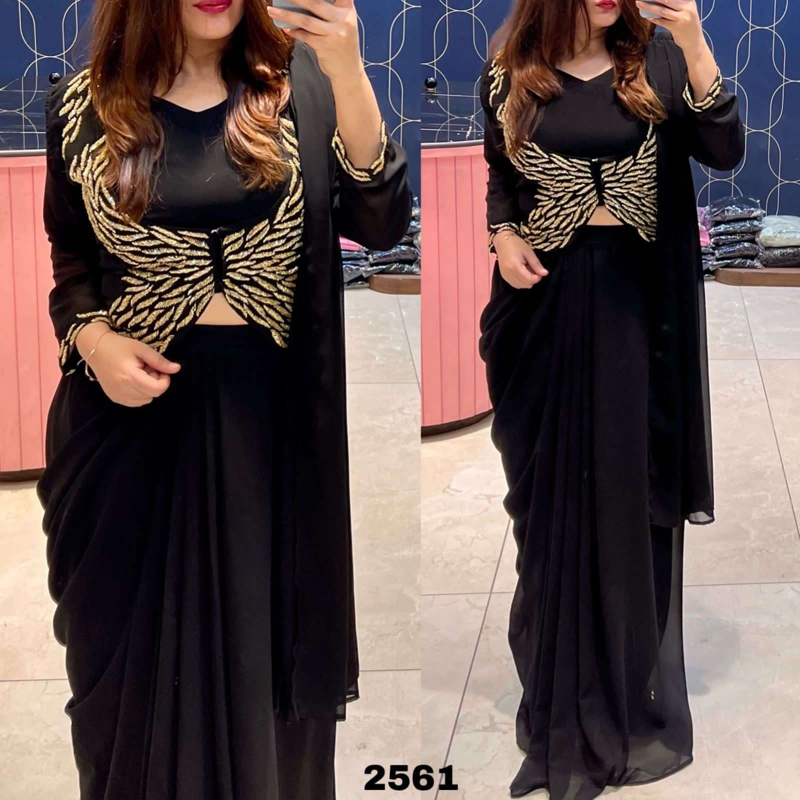 Bollywood Style Georgette with Fancy Look Ready to wear saree collection