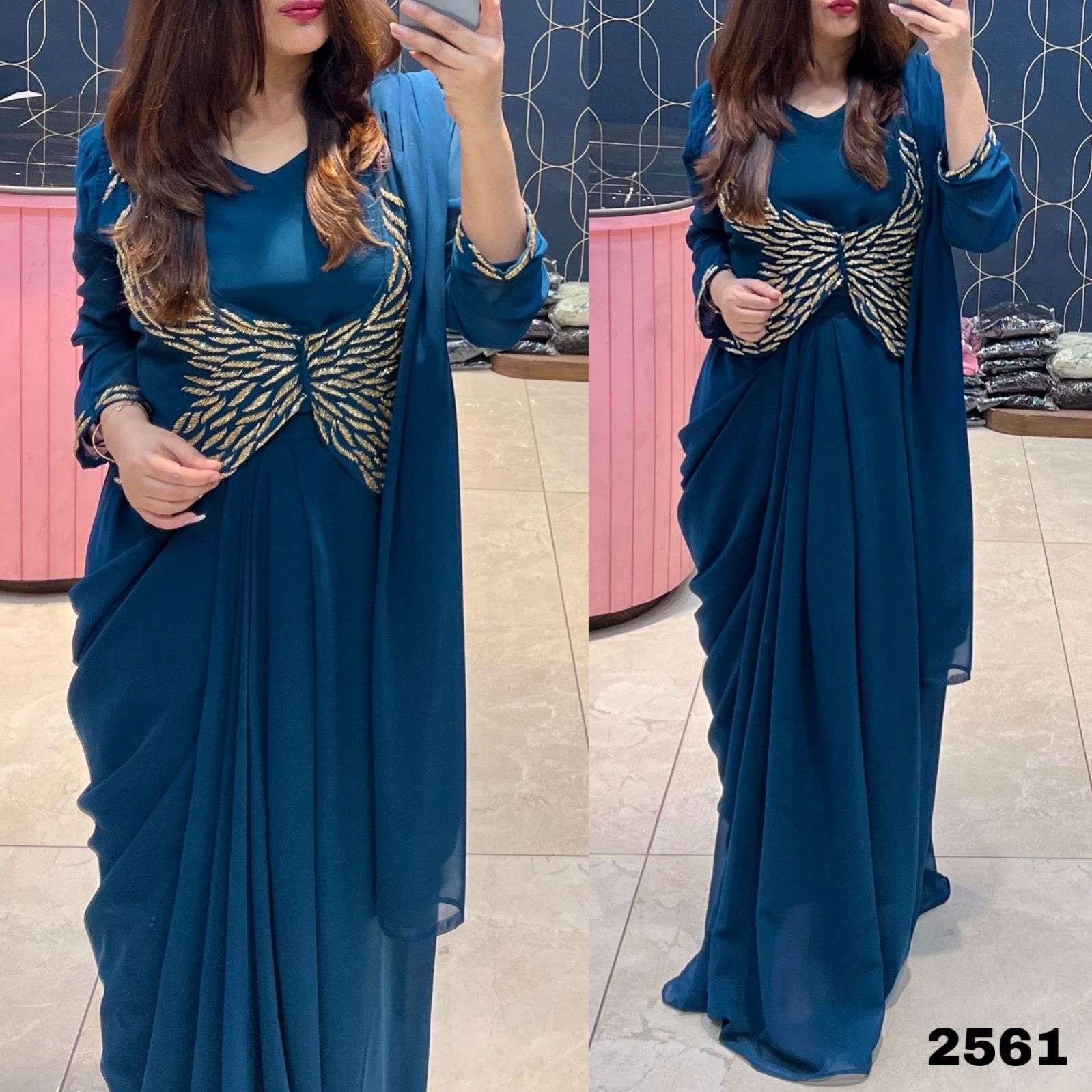 Bollywood Style Georgette with Fancy Look Ready to wear saree collection